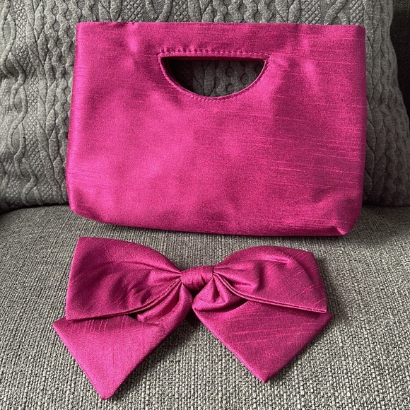 Bags | New Pink Bow Detail Clutch Purse | Poshmark